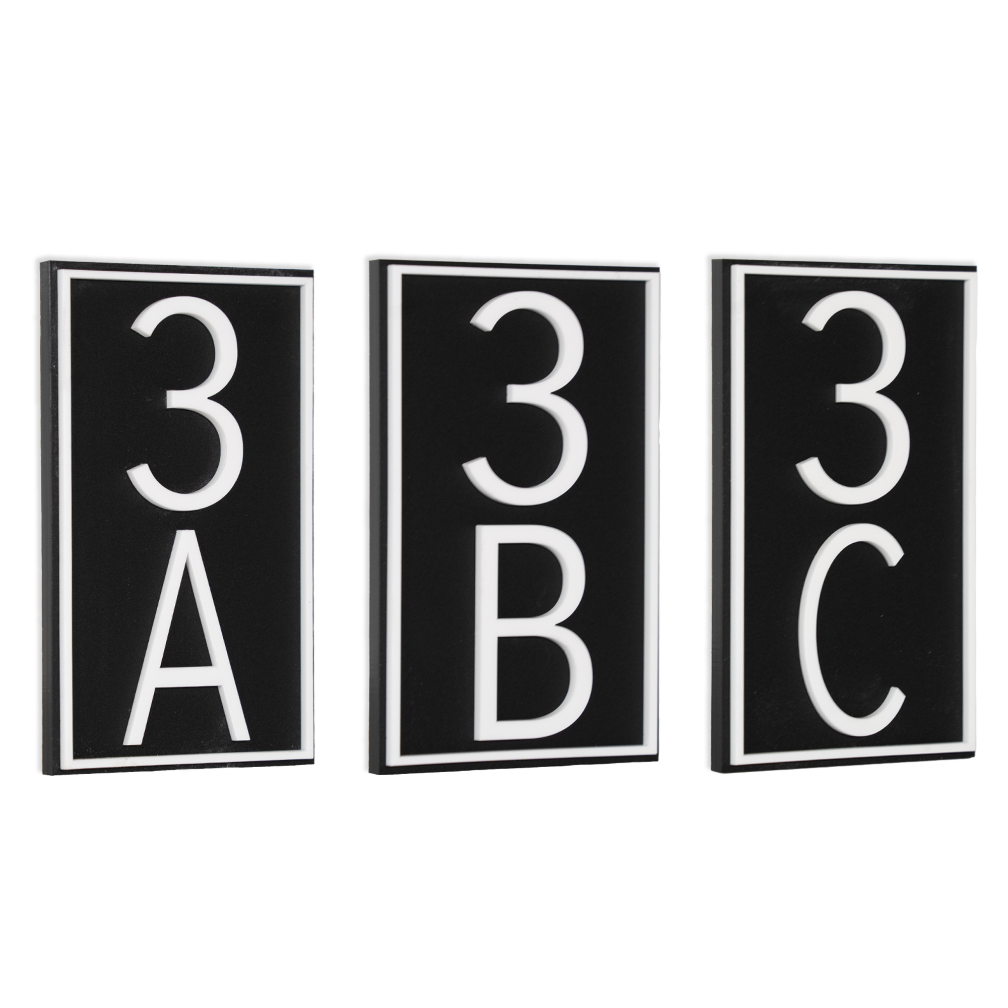 Custom Black 3x5 Inch Vertical w/Border Room Numbers for Hotel - Apart ...